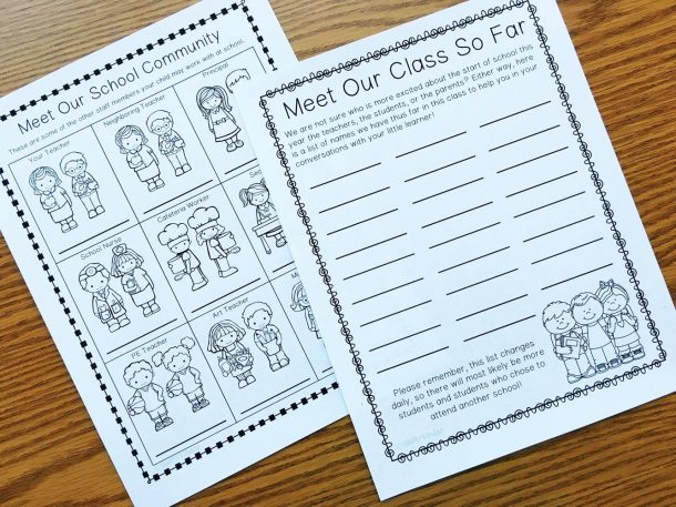 Free Back to School Parent Packet - Simply Kinder