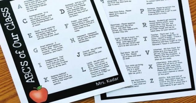 ABC's of Your Class Freebie - Simply Kinder