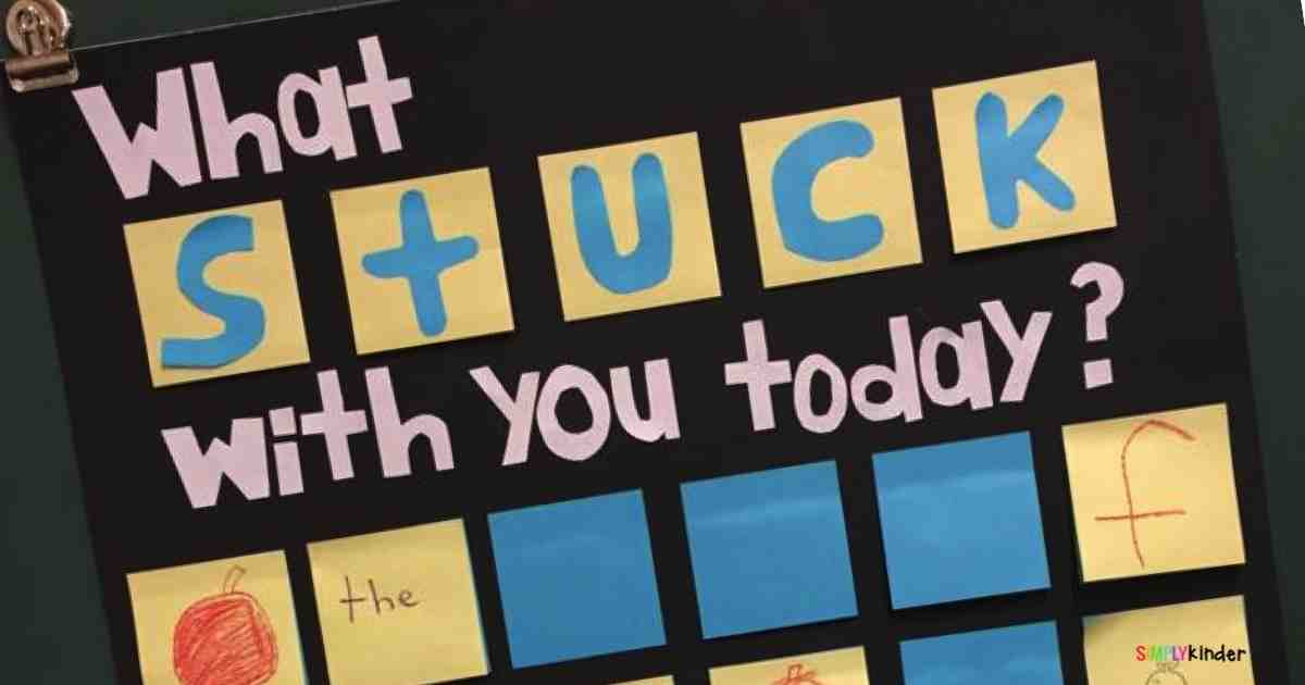 What Stuck With You Today Chart - Simply Kinder