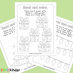Read, Count and Color Christmas Printables - Simply Kinder