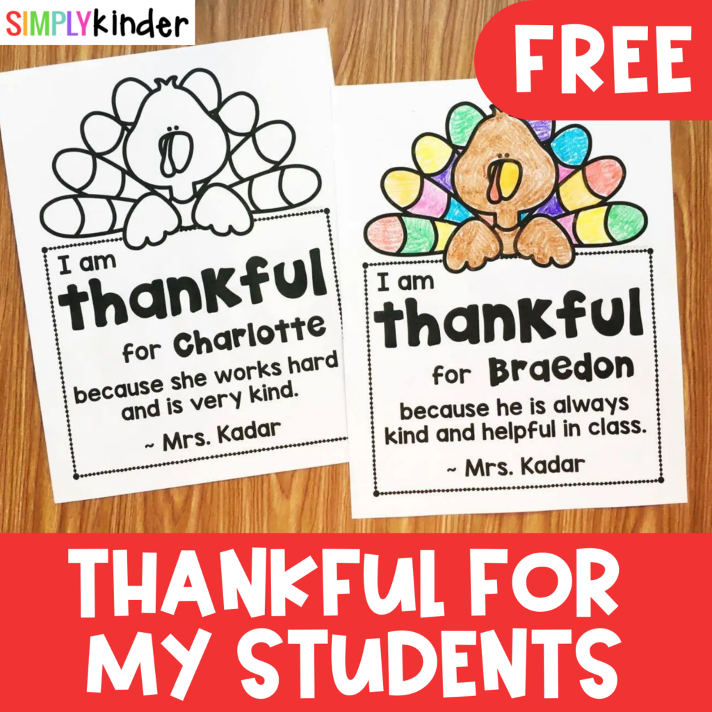 Thankful for my Students - Simply Kinder