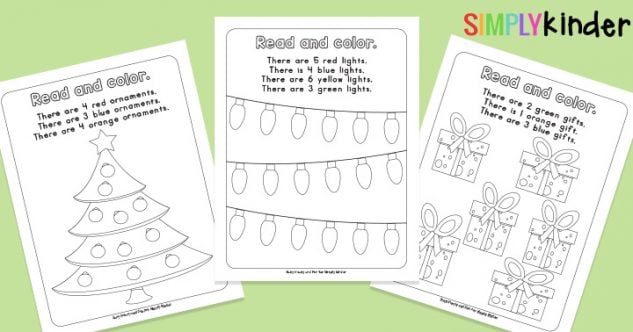 Read, Count and Color Christmas Printables - Simply Kinder