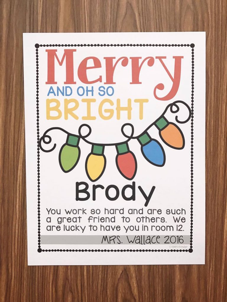 Merry And Oh So Bright Note Free Printable - Simply Kinder