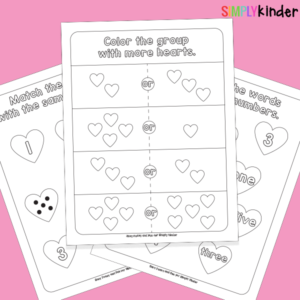 Valentines Hearts Counting Printables - Simply Kinder