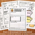 Free Kindergarten Homework - Simply Kinder
