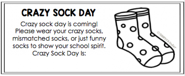 Crazy Sock Day Flyer - Simply Kinder
