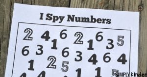 I Spy Numbers Free Printable - Simply Kinder