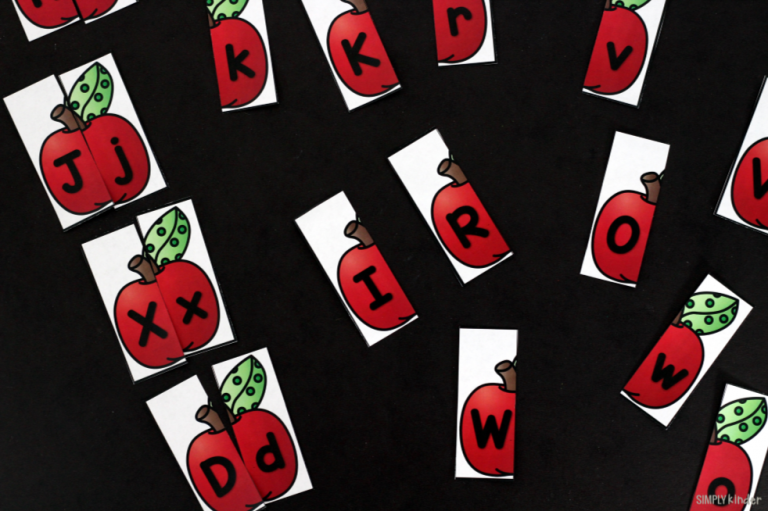 Apple Alphabet Match Center - Simply Kinder
