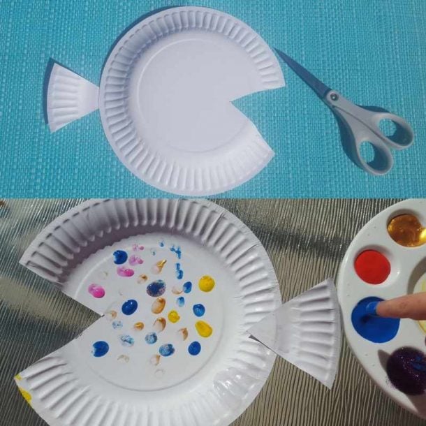 Rainbow Fish Paper Plate Craft - Simply Kinder