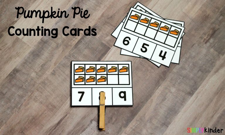 Pumpkin Pie Counting Clips- Thanksgiving Themed Math Activity