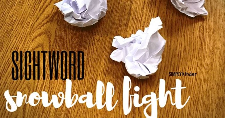 Sight Word Snowball Fight - Simply Kinder