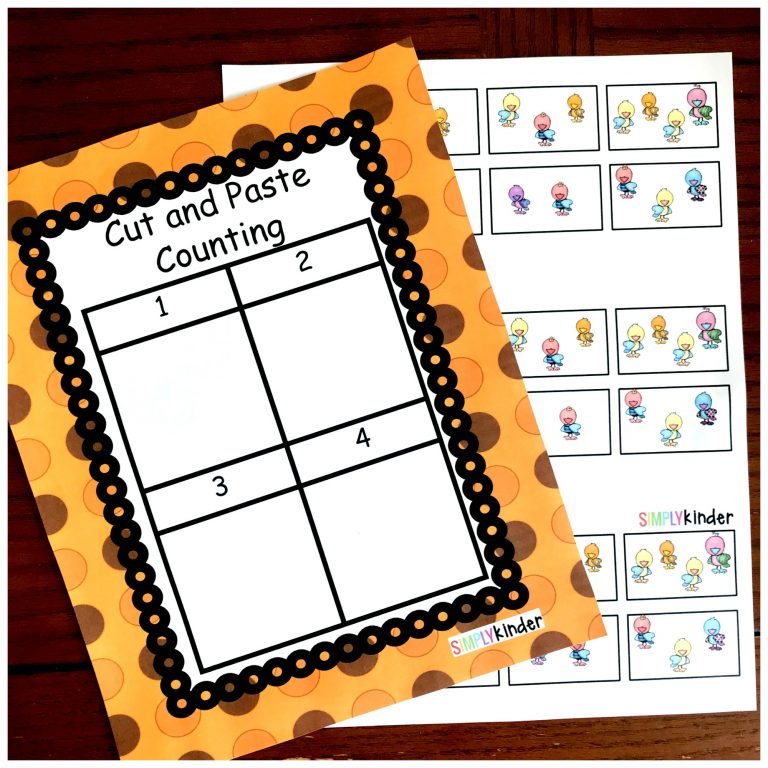 FREE Cut and Paste Counting and Number Recognition Activity