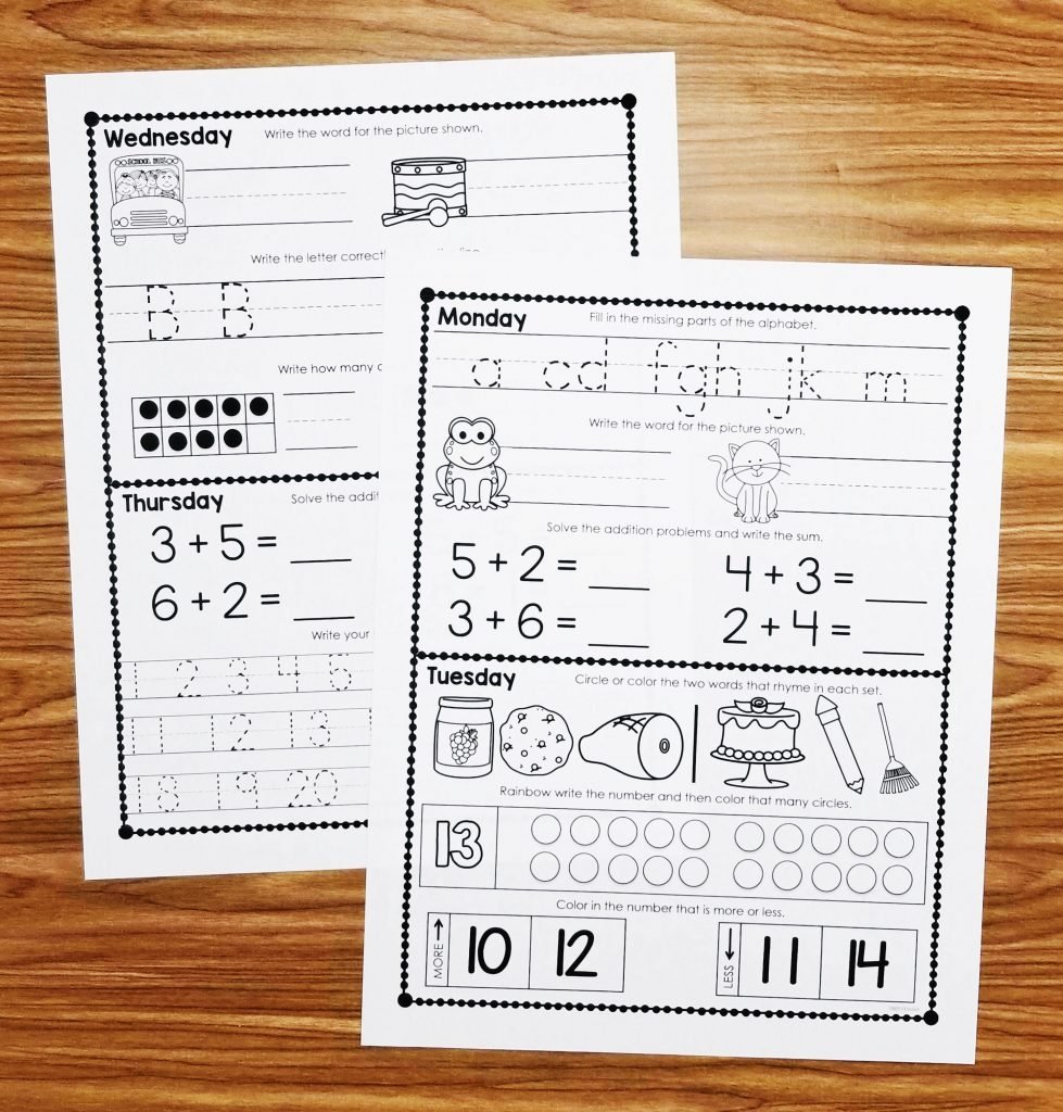Kindergarten Homework - Free Third Quarter - Simply Kinder