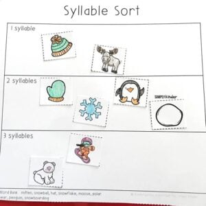Syllable Sort - Free - Simply Kinder