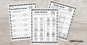 3 FREE Snowman Math Sheets - Simply Kinder