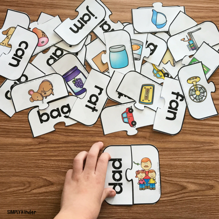 Free Printable CVC Short A Puzzles - Simply Kinder