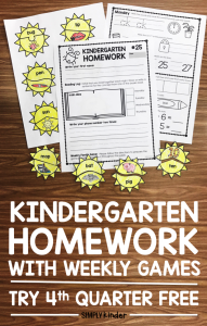 Kindergarten Homework - Fourth Quarter - Simply Kinder