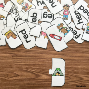 Free Printable CVC Short E Puzzles - Simply Kinder
