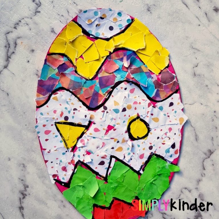 Ripped Paper Easter Egg Collage - Simply Kinder