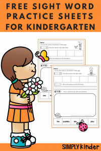 Free Spring Sight Word Practice Sheets for Kindergarten - Simply Kinder