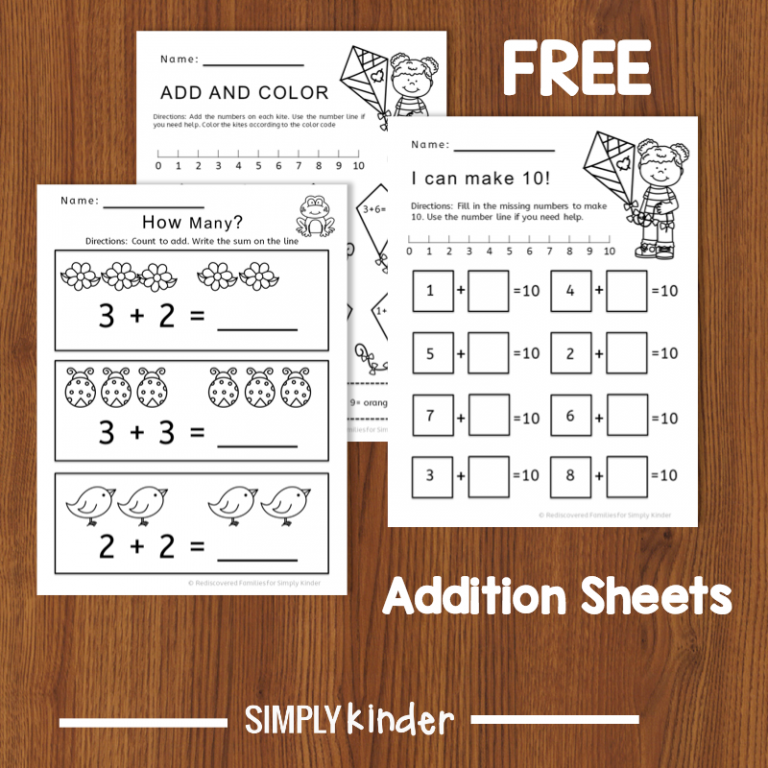 Kindergarten Math Activity: Fun With Addition Worksheets - Simply Kinder