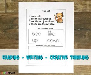 Kindergarten Sight Word Cat Story Worksheet - Simply Kinder