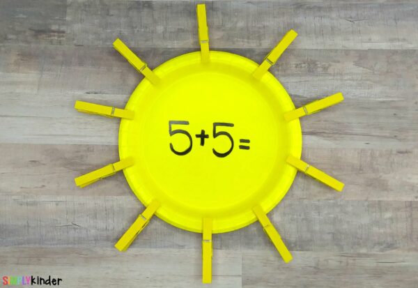 Sunny Day Addition Game for Kindergarten Students