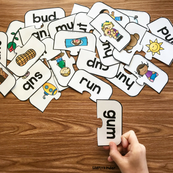 Free Printable CVC Short U Puzzles - Simply Kinder