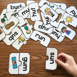 Free Printable CVC Short U Puzzles - Simply Kinder