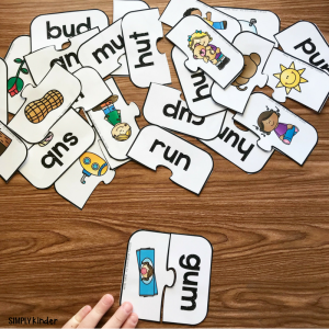 Free Printable CVC Short U Puzzles - Simply Kinder