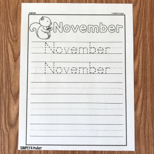Free November Printable - Simply Kinder