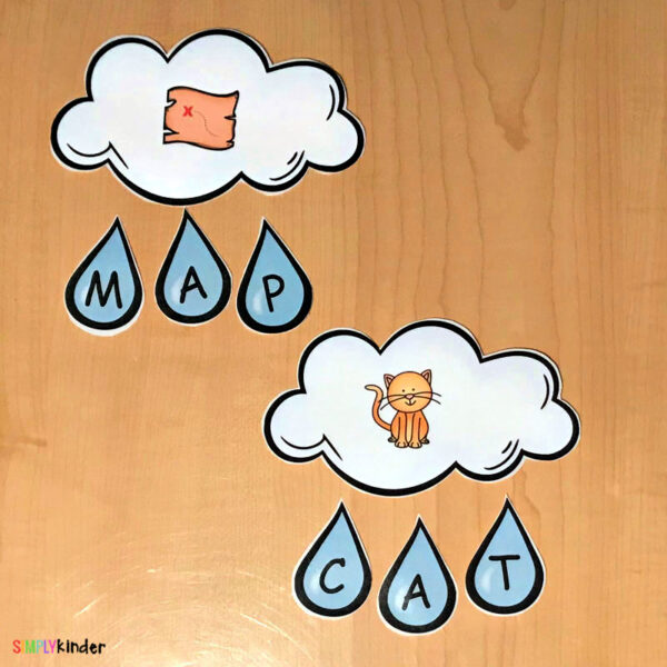 Free Printable Short Vowel Word Match - Simply Kinder