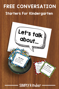 Free Conversation Cards to Help Kinders Practice Speaking and Listening ...