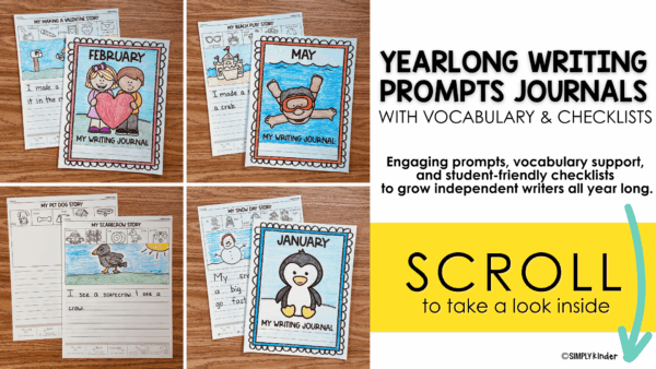 Writing Prompts Journals, Monthly Writing Papers Activities, Sentences ...
