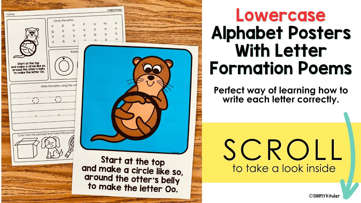 Lowercase Alphabet Posters & Poems, Alphabet Worksheets, Writing ...