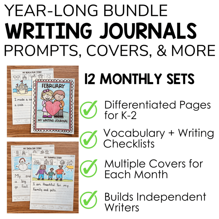 Writing Prompts Journals, Monthly Writing Papers Activities, Sentences ...
