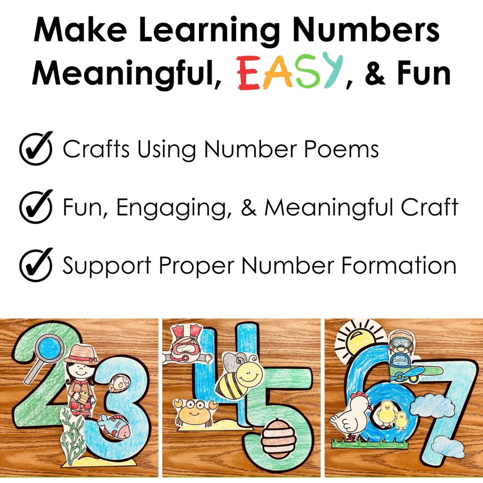Number Poems Crafts, Number Formation Poems, Number Formation Rhymes ...