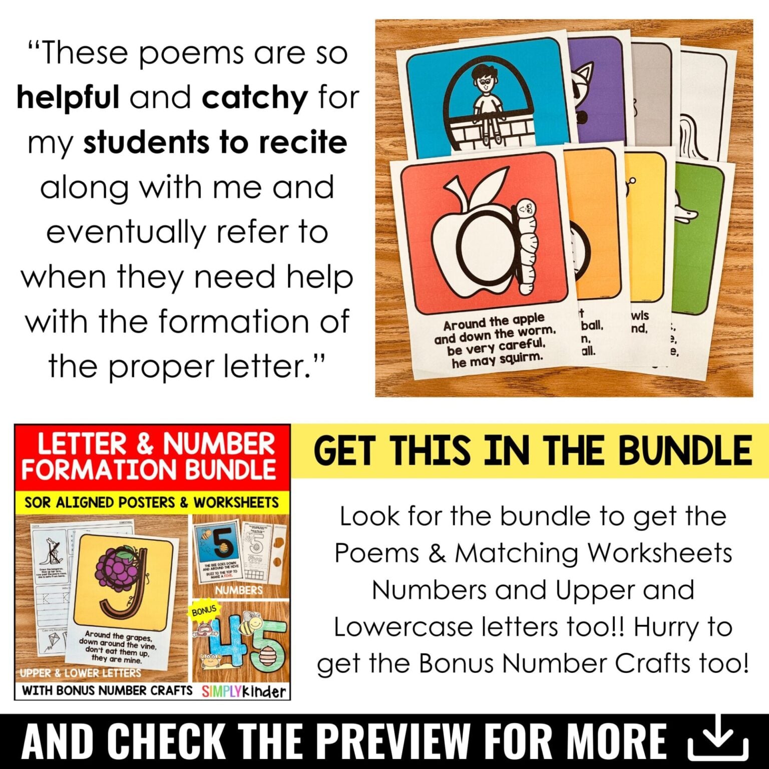 Lowercase Alphabet Posters & Poems, Alphabet Worksheets, Writing ...