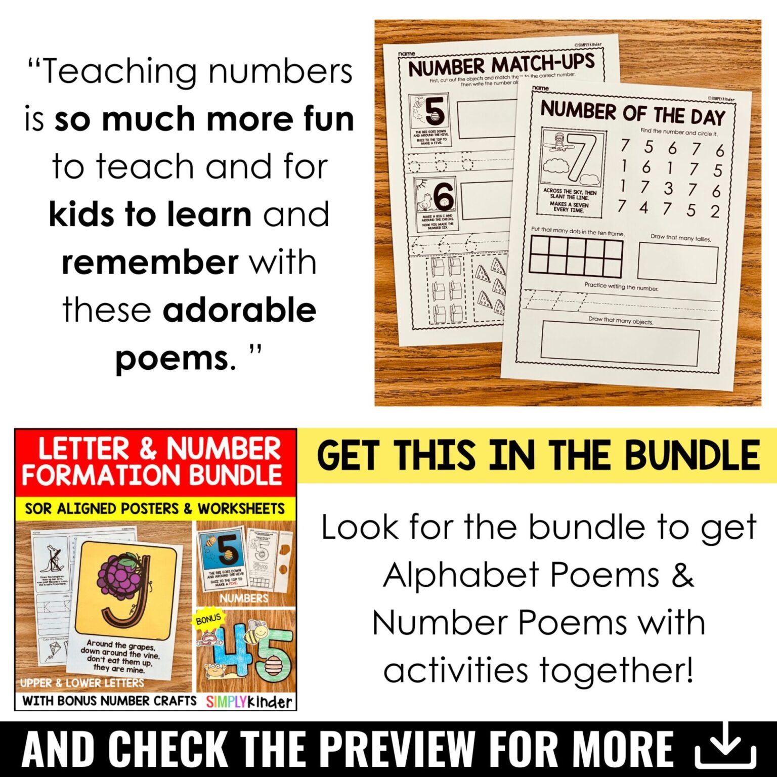 Number Tracing, Number Formation Poems, Number Writing Practice ...