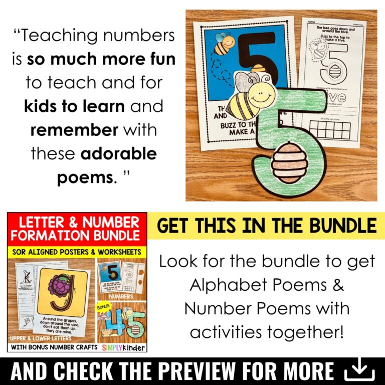 Number Posters with Poems & Crafts, Number Line, Number Writing ...