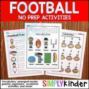 Football Activities for Kindergarten - No Prep - Simply Kinder