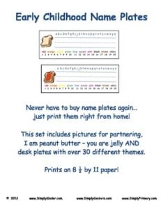 Name Tags or Name Plates - Early Childhood - Simply Kinder