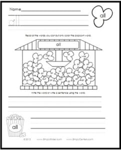 Popcorn Words - Simply Kinder