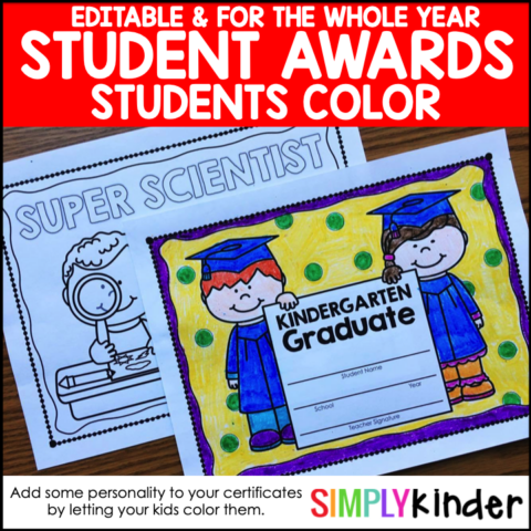End of the Year Awards - Colorable - Simply Kinder