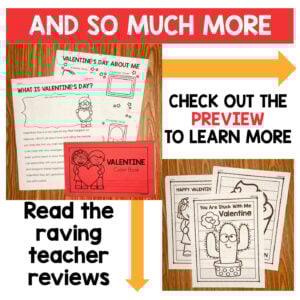 Valentines Day Activities Kindergarten, Craft, Writing, Literacy, Math ...