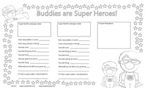 Super Hero Buddies / Get to know you Buddy Form - Simply Kinder