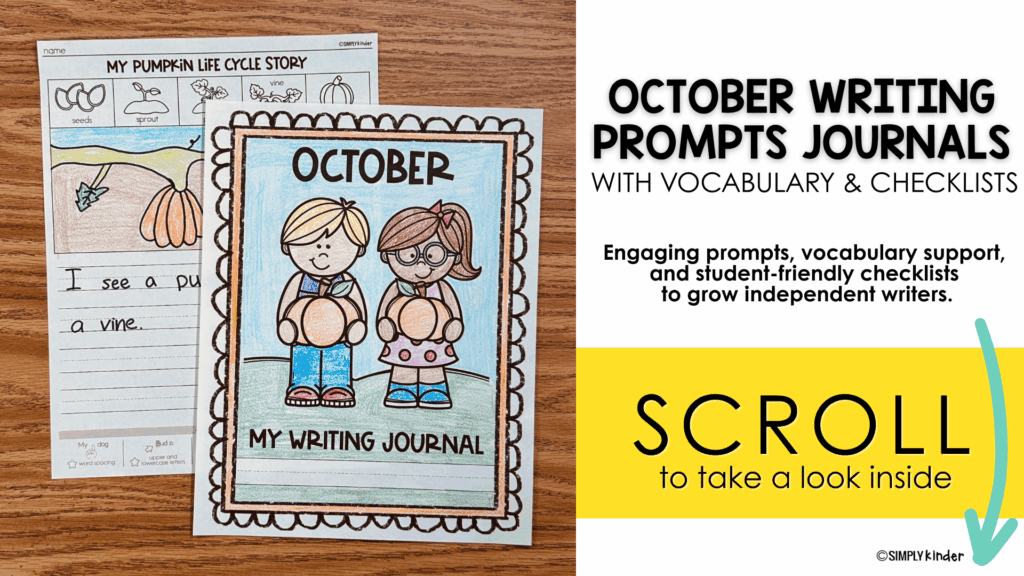 October Writing Prompts, Kindergarten, 1st & 2nd Grade, Vocabulary ...