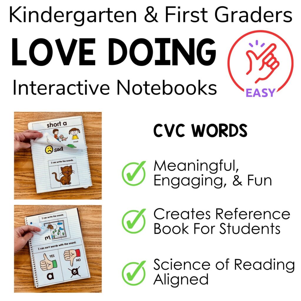 CVC Words Interactive Notebook - Simply Kinder