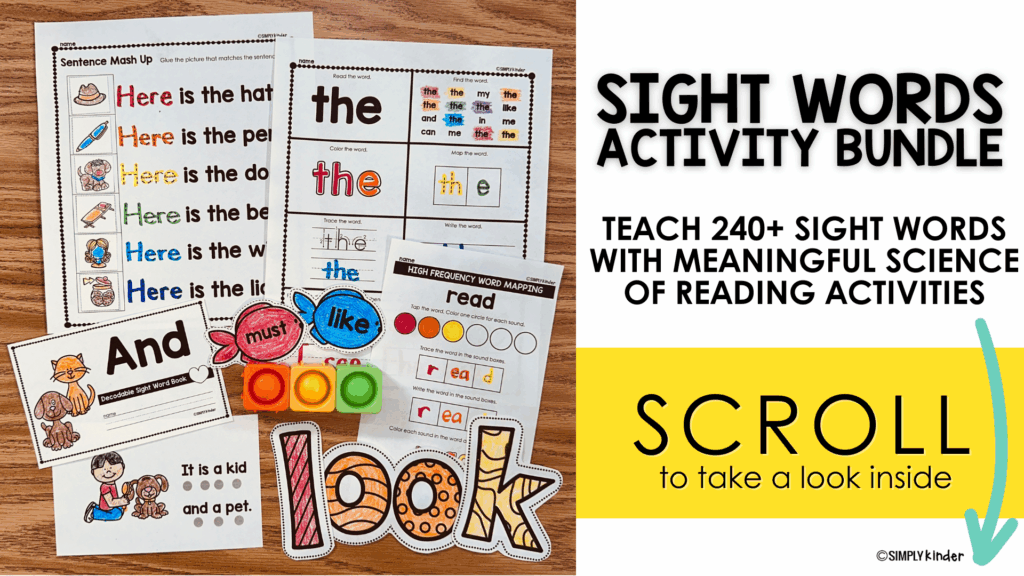 Sight Words Practice, Activities, Worksheets, Books, Kindergarten ...