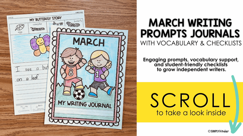 March Writing Prompts, Kindergarten, 1st & 2nd Grade, Vocabulary ...